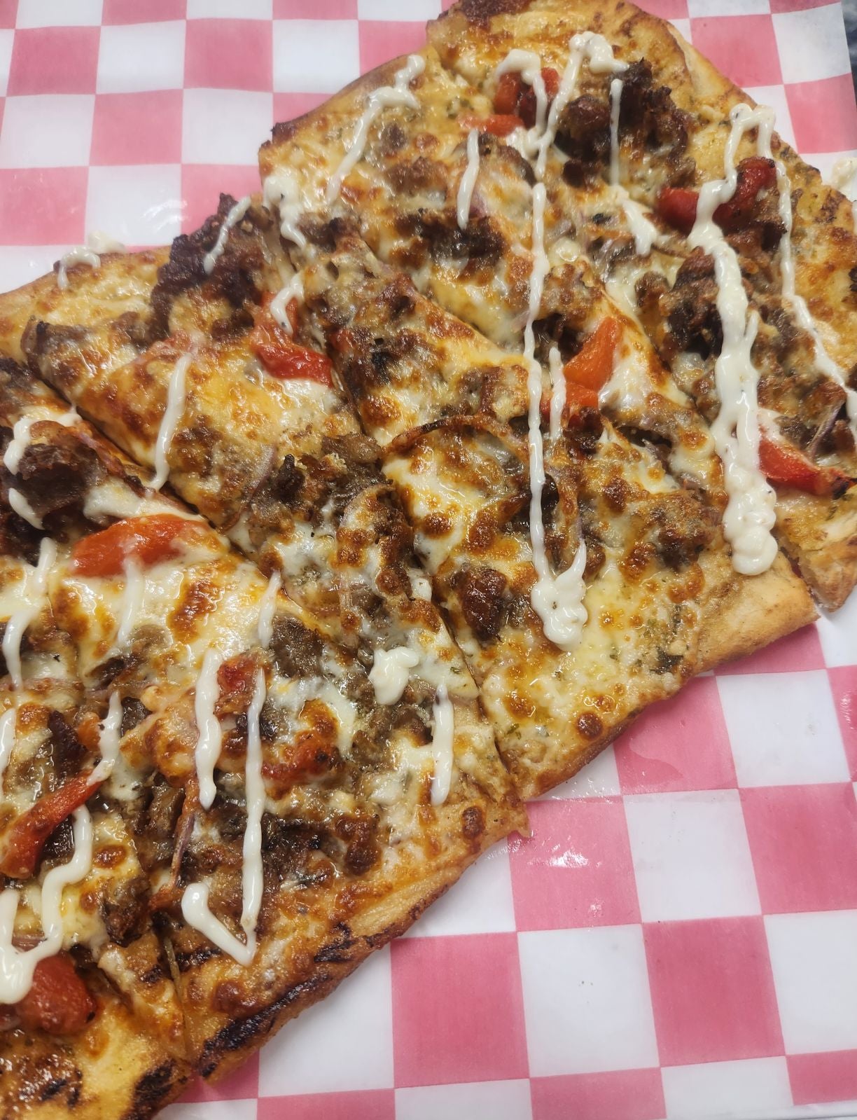 Philly Cheesesteak Flatbread Pizza | Port Farms